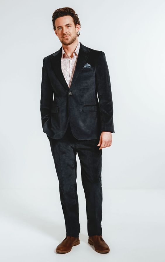 Dobell Navy Manchester Kostym | Dobell